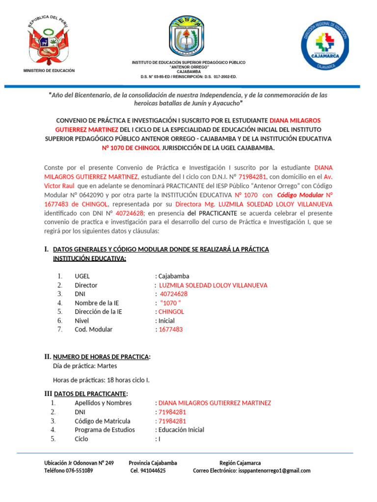 CONVENIO Chingol | PDF