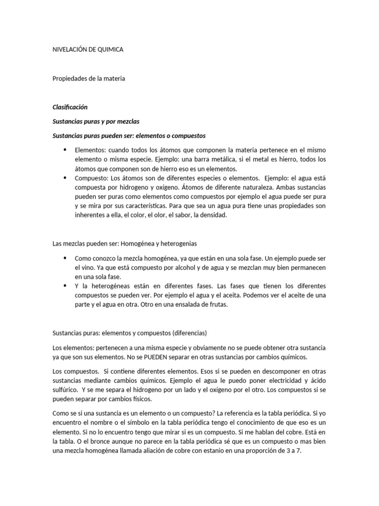 Nivelaci N de Quimica | PDF | Sustancias químicas | Compuestos químicos