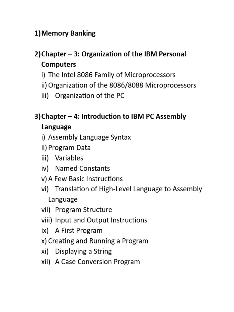 IBM PC Assembly Language Guide | PDF