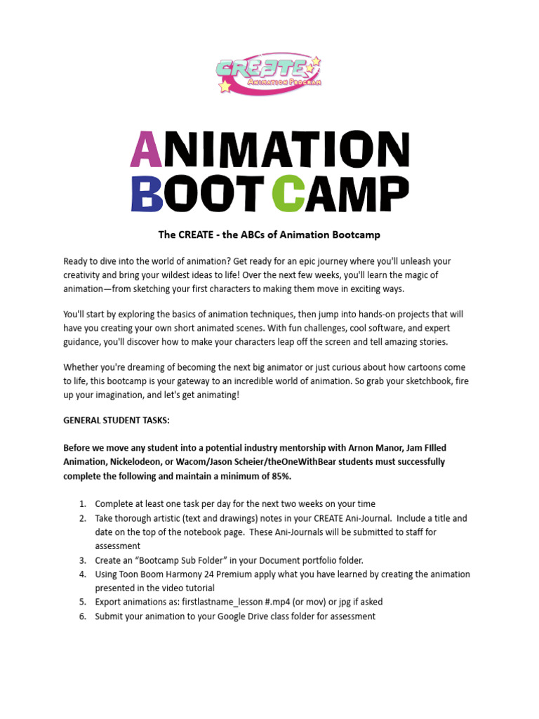 Sisler Create's The ABCs of 2D Animation Bootcamp | PDF | Computing ... Sisler Create's The ABCs of 2D Animation Bootcamp | PDF | Computing ...