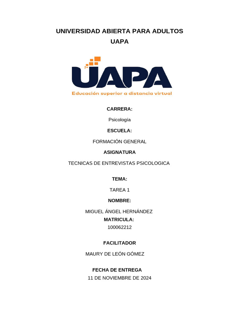Tecnicas Entrevista Psicologia 1 | PDF | Crecimiento personal y profesional
