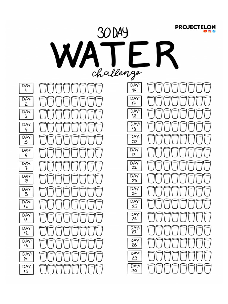 30 Day Water Challenge | PDF