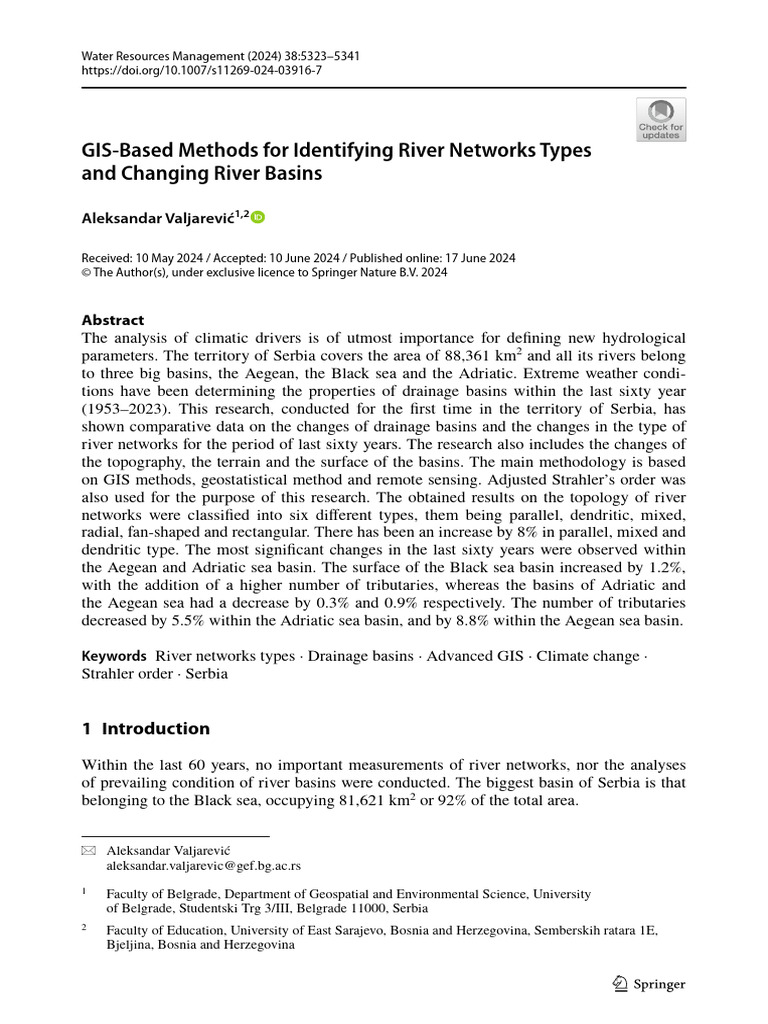 GIS Based Methods For Identifying River Networks Types and Changing River Basins | PDF ...