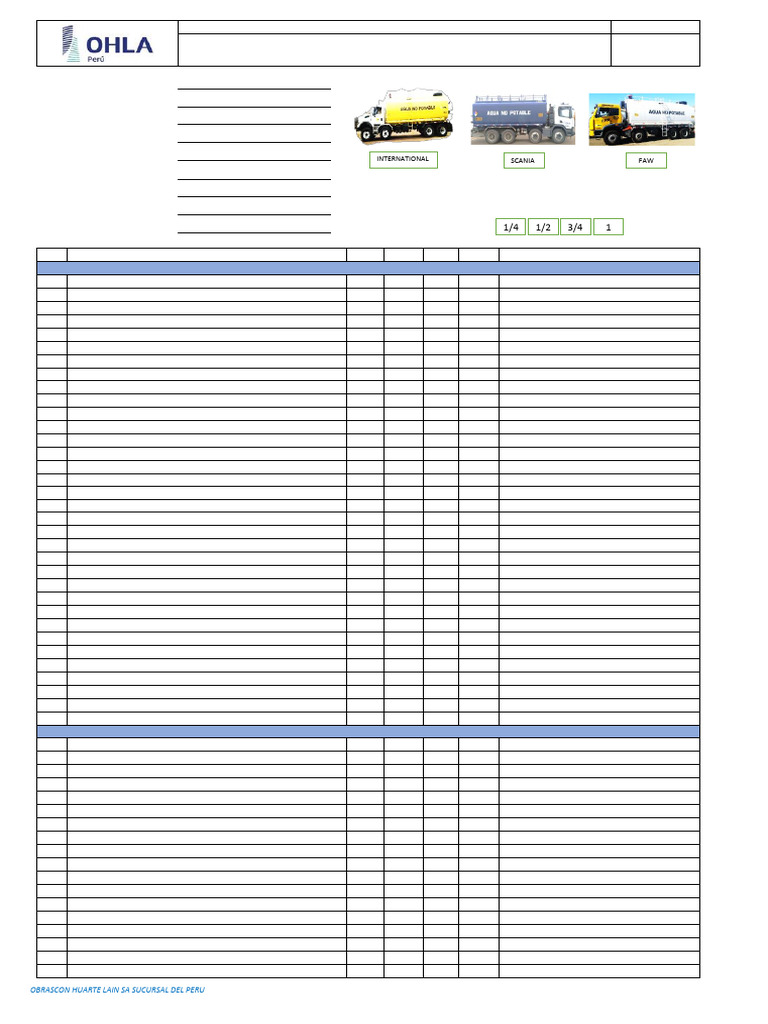 Formato EQ-014 Check List Cisterna | PDF | Inyección de combustible | Eje