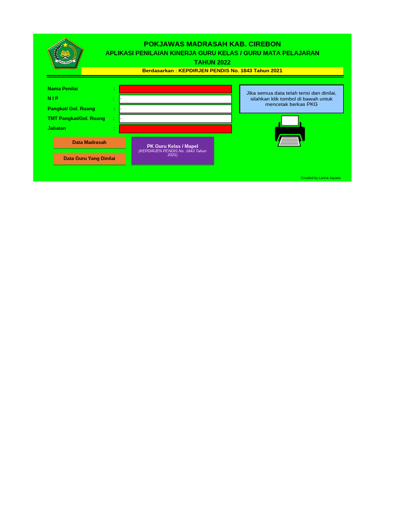 PKG Mapel-Kelas (Kepdrijen Pendis No. 1843-2021) | PDF