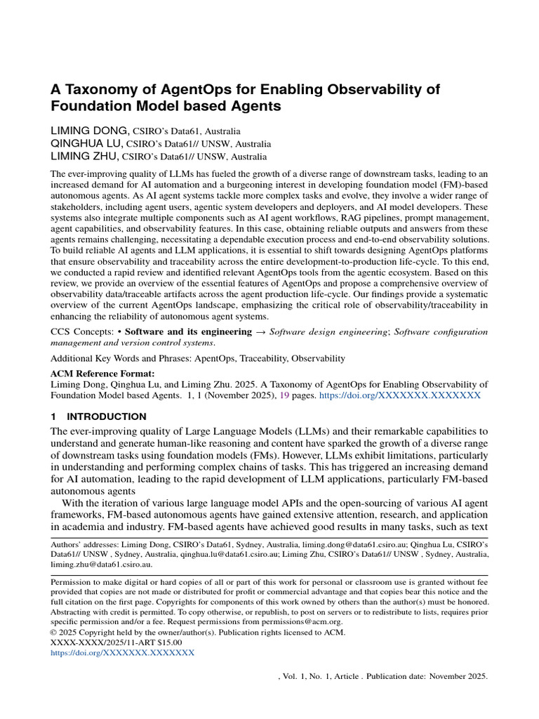 A Taxonomy of AgentOps For Enabling Observability 1731400369 | PDF ...