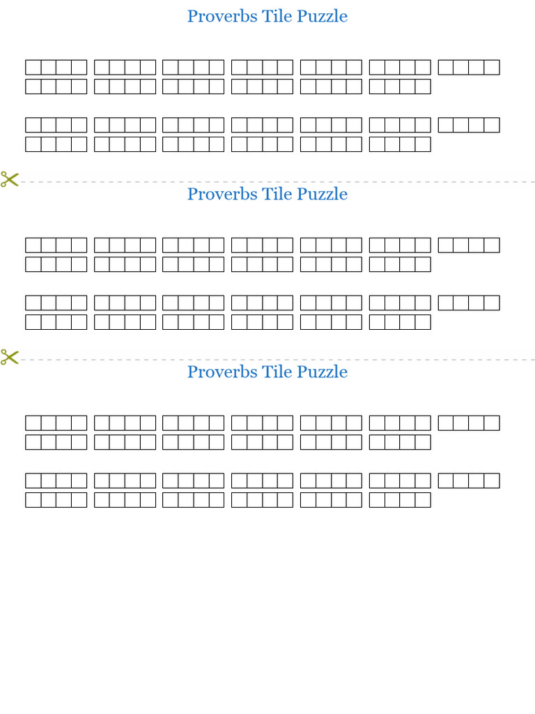 Proverbs Tile Puzzle-6 | PDF