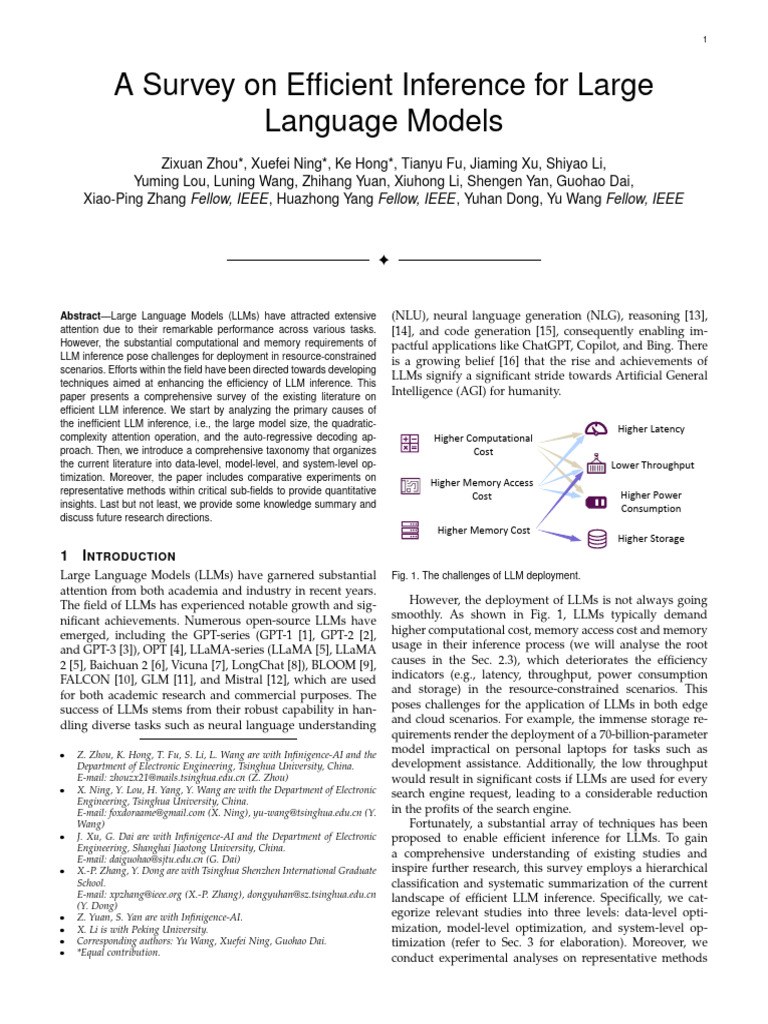 Survey On Efficient Inference For LLMs 1721657409 | PDF | Data ...