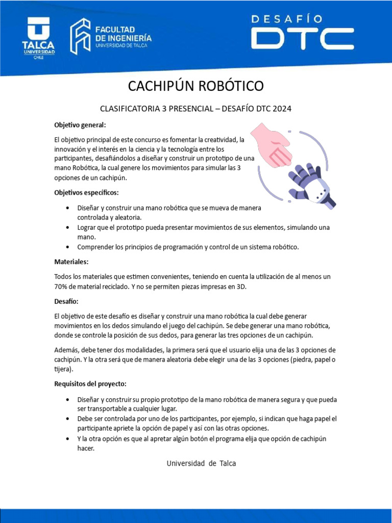 Desafio Cachipun-Robotico | PDF
