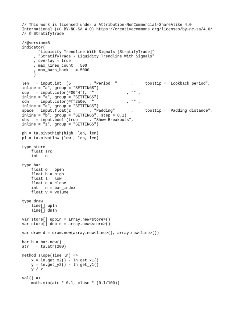 Stratify Trendline Liquidity | PDF | Computer Programming