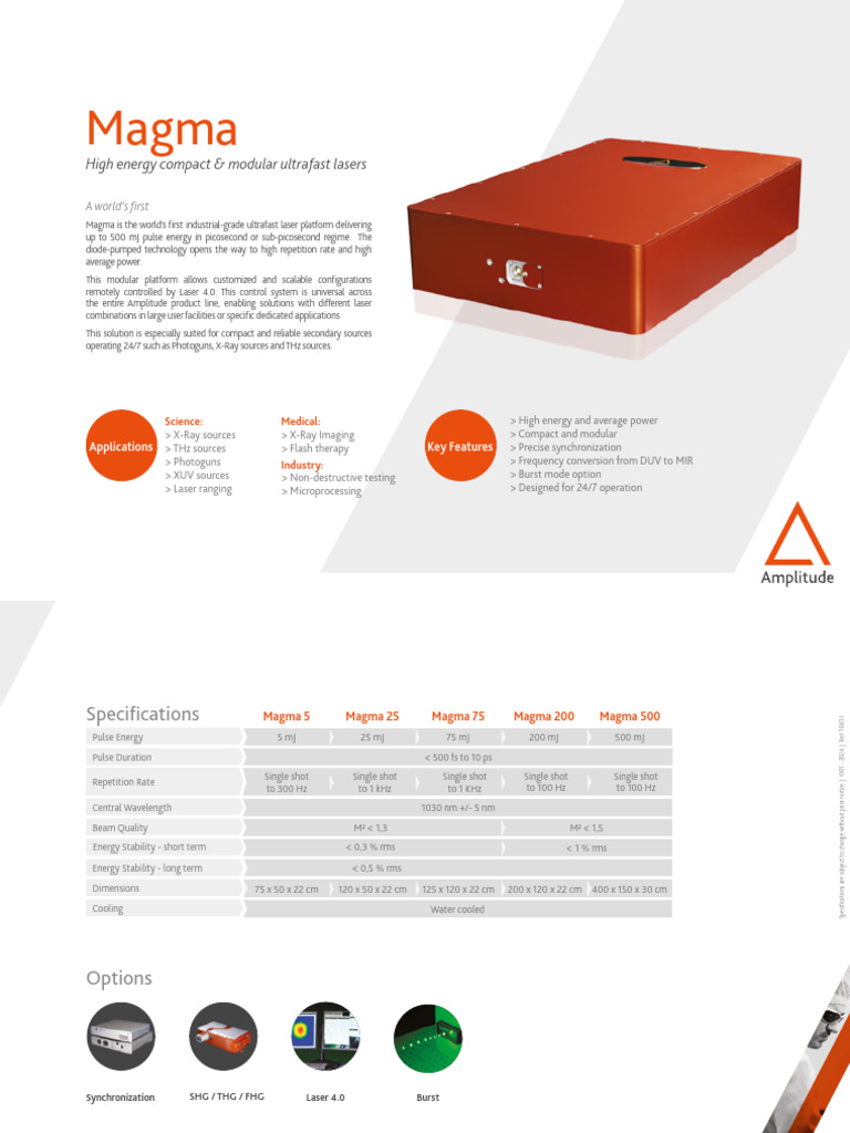 Magma-Ref.-1041-i | PDF | Laser | Ultrashort Pulse