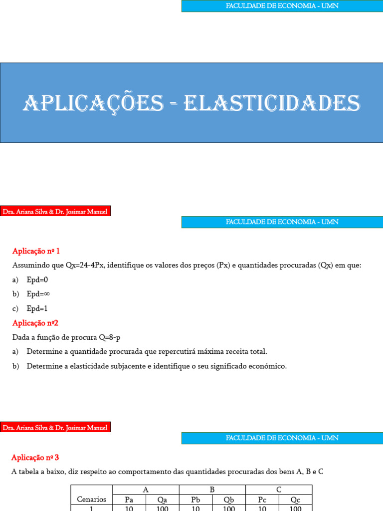 Aula Pratica Cap III-Elasticidades | PDF | Demanda | Economia