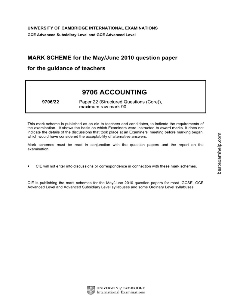 9706_s10_ms_22 | PDF | Depreciation | Income Statement