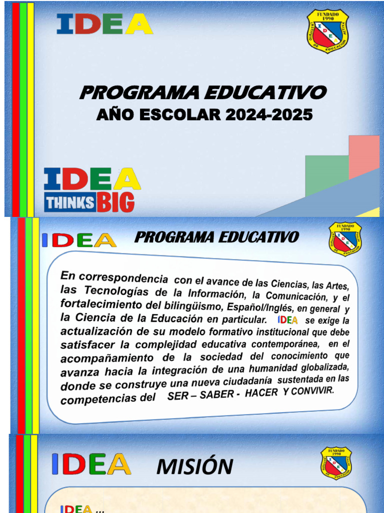 Programa Educativo Ano Escolar 2024 2025 | PDF | Educación de la ...