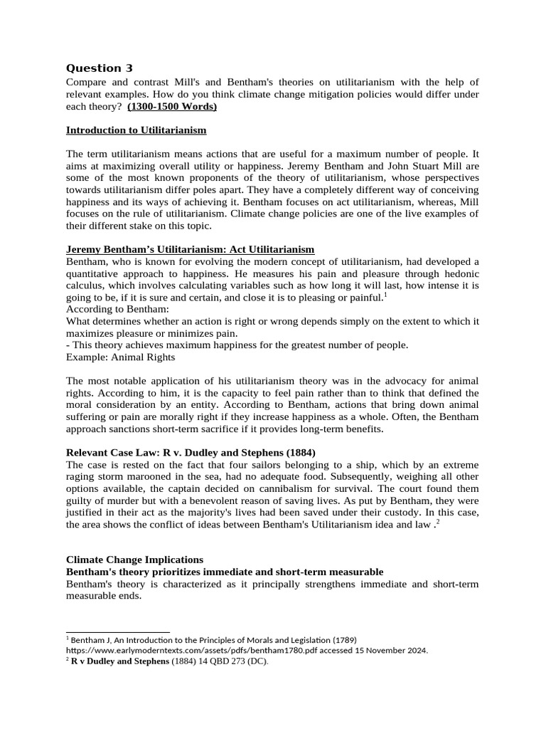 Edited Question 3 | PDF | Utilitarianism | John Stuart Mill