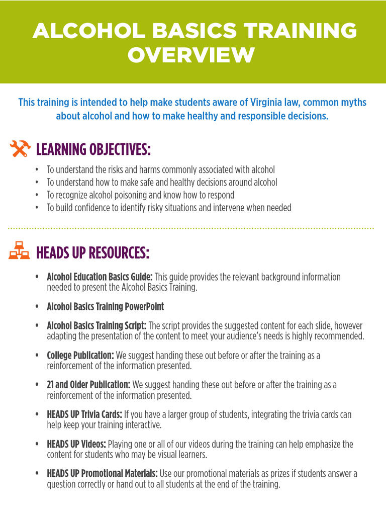Alcohol Basics Training Lesson Plan | PDF | Alcoholic Beverages | Alcohol