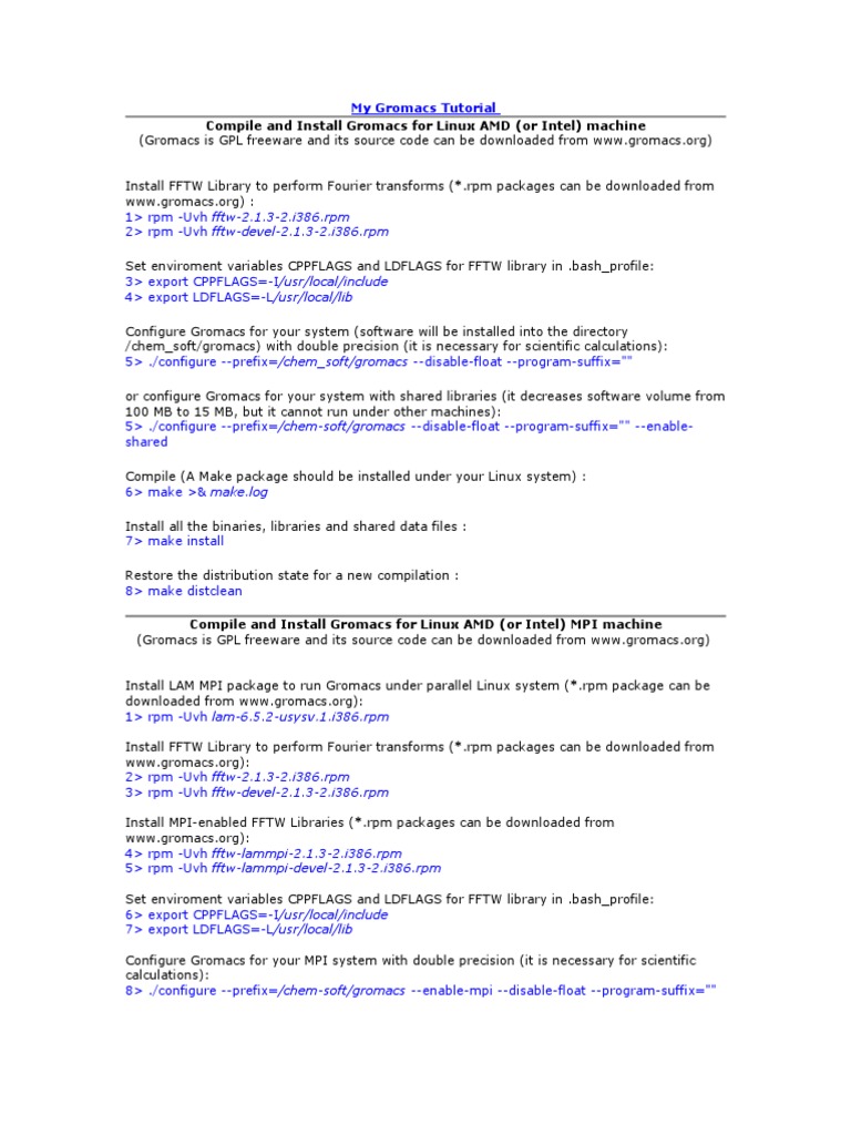 Gromacs Installation | PDF | Business | Computers