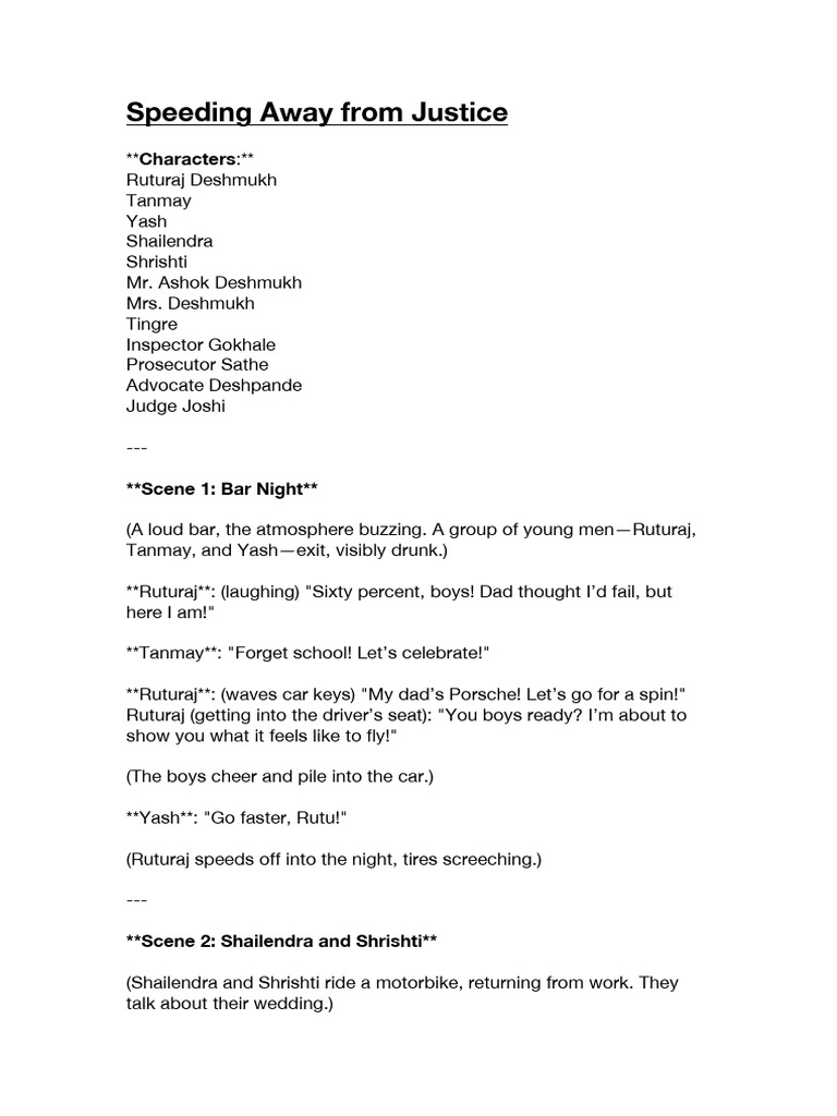 Speeding Away From Justice (Script) | PDF | Games & Activities | Social ...