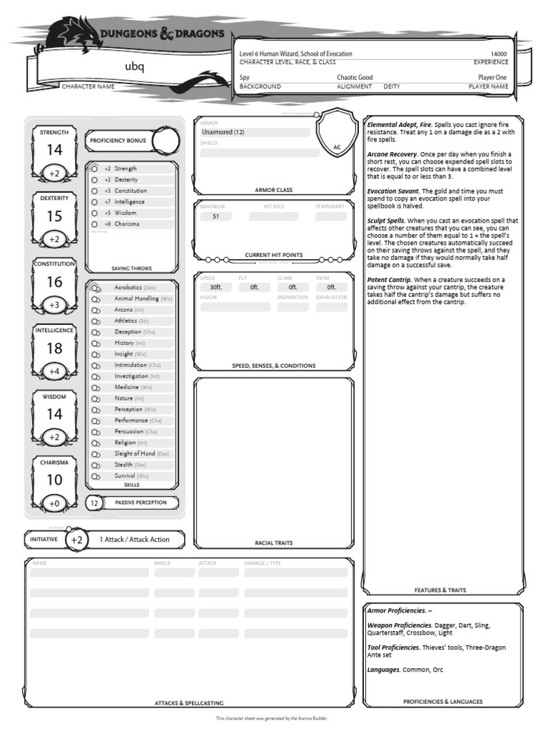 Character Level, Race, & Class Experience: Dexterity Strength | PDF