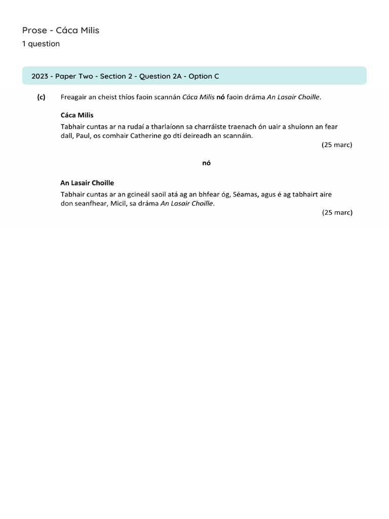 Prose - Cáca Milis | PDF