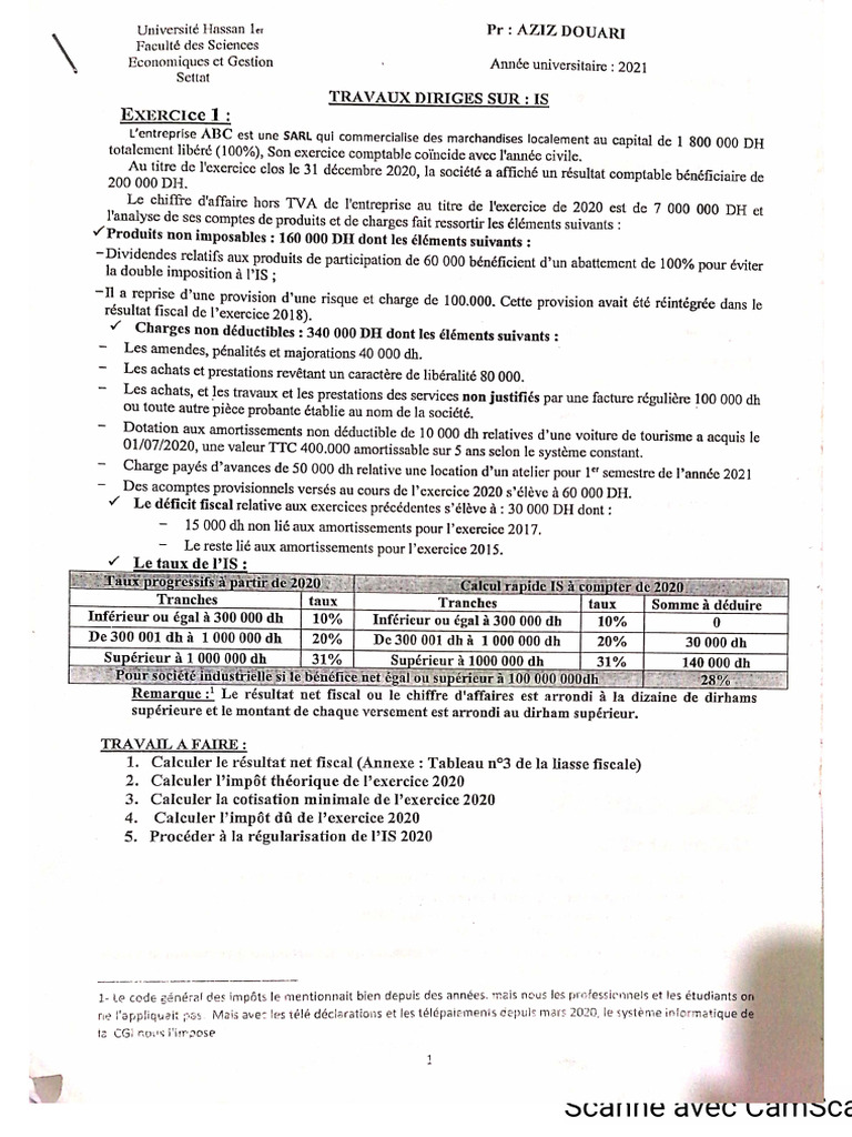 Travaux Diriges Sur Is (Douari) | PDF