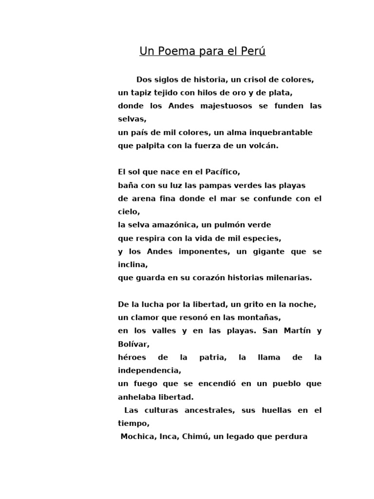 Un Poema para El Perú | PDF