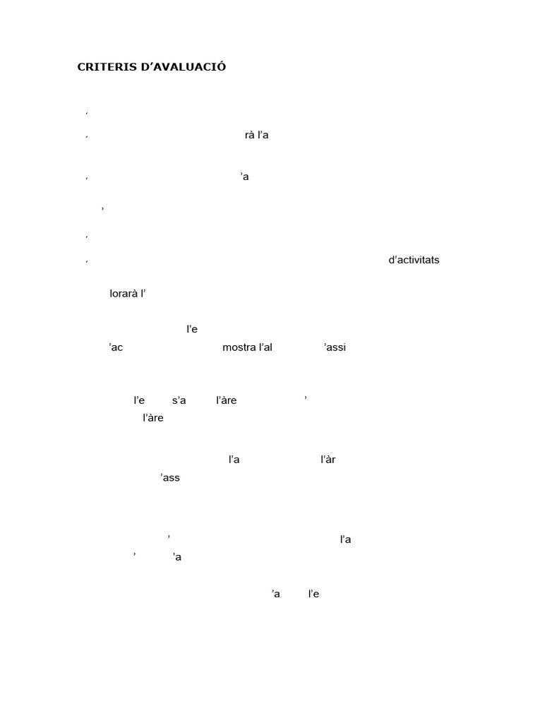 Criteris de Avaluacio | PDF