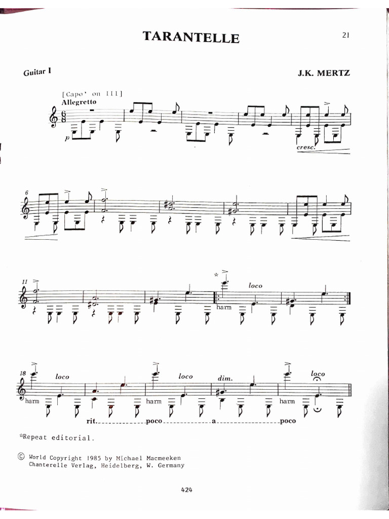 Mertz Tarantelle DUO | PDF