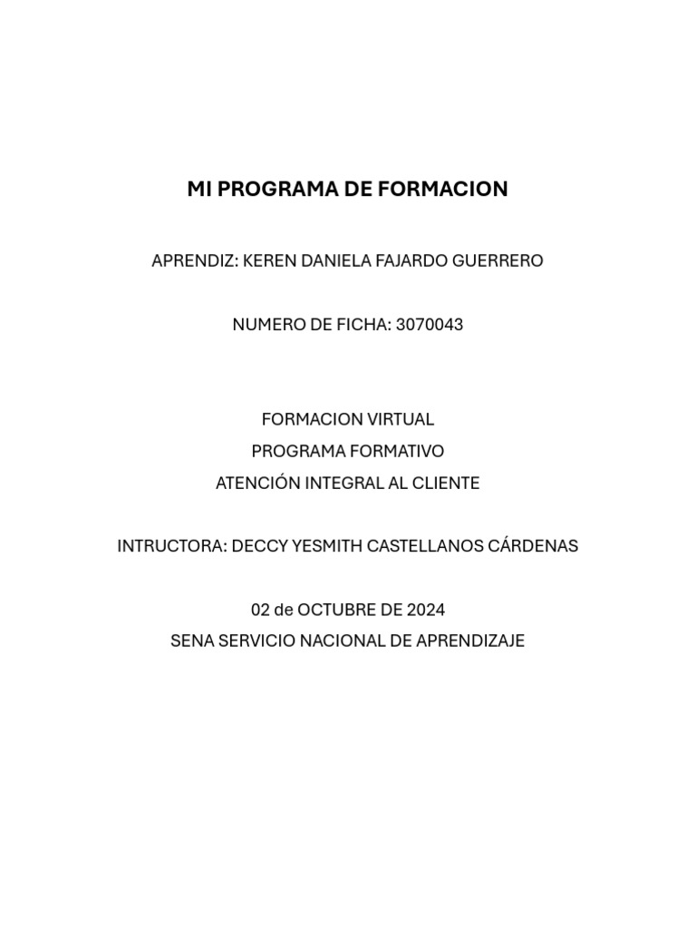 Mi Programa de Formacion Sena | PDF | Negocios
