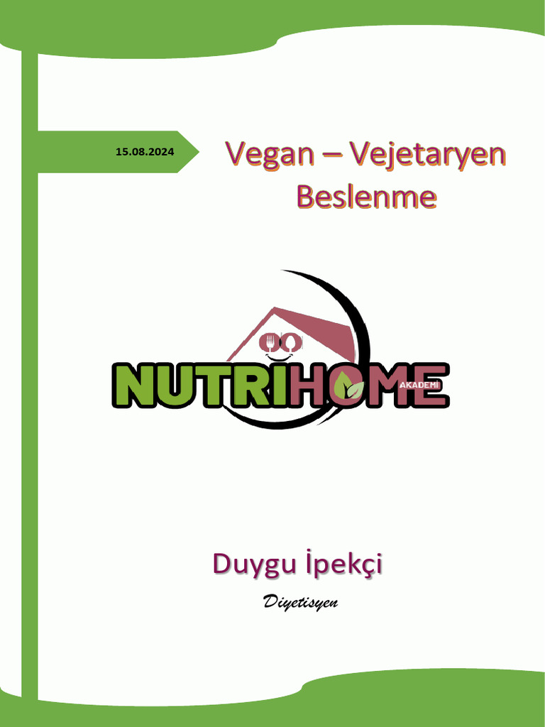 Vegan - Vejetaryen Beslenme | PDF