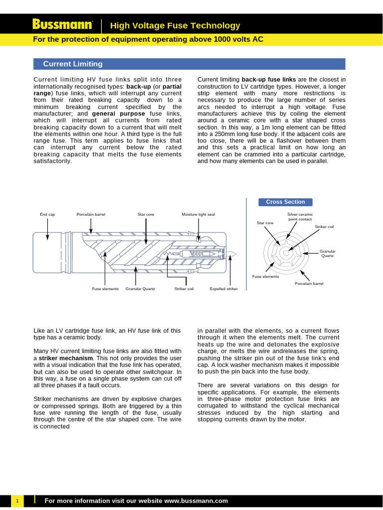 High Voltage Fuse Technology: Current Limiting | PDF | Fuse (Electrical ...