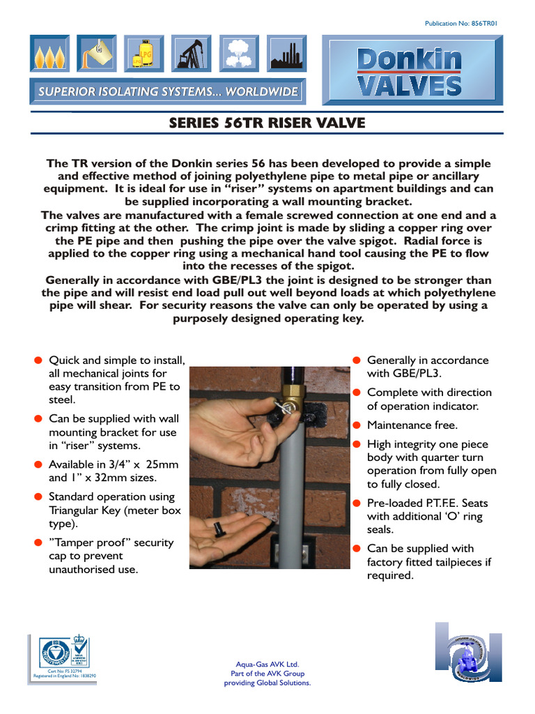 Series 56TR a DV | PDF | Pipe (Fluid Conveyance) | Valve