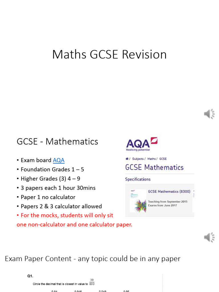 GCSE Maths Revision Nov 2020 | PDF