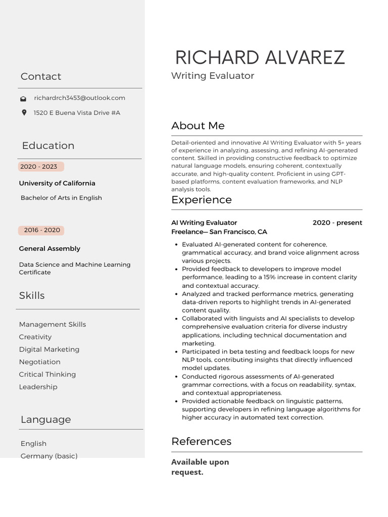 Richard Professional CV Resume | PDF | Artificial Intelligence ...