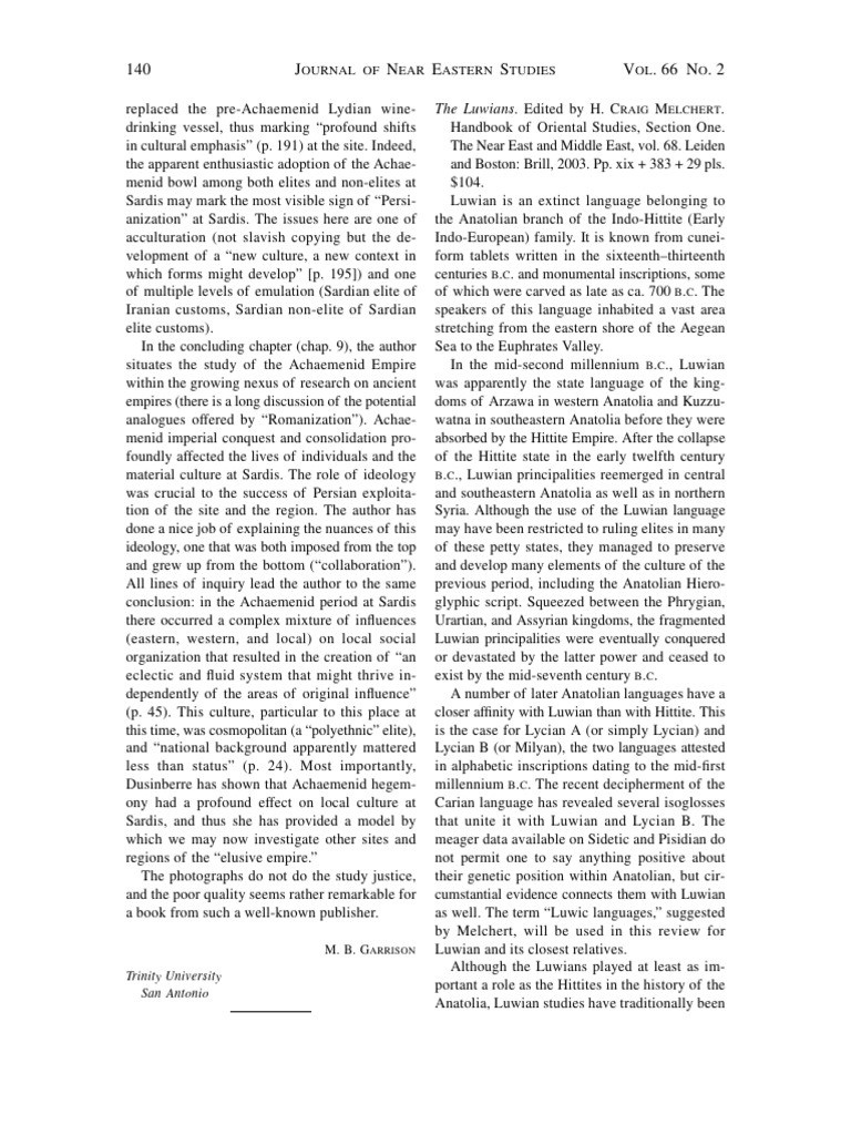 Luwians: Language and Cultural Impact | PDF | Hittites | Linguistics