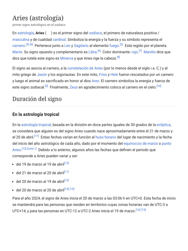 Fechas y características del signo Aries | PDF | Símbolos estrella ...