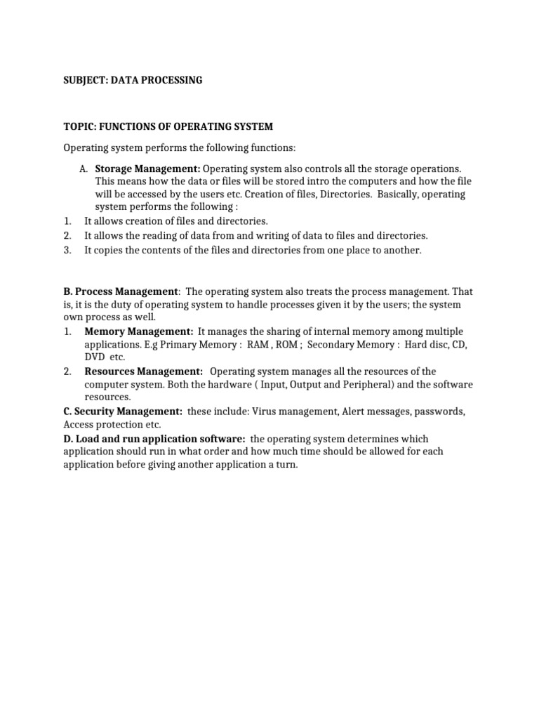 Functions of Operating Systems Explained | PDF | Computers