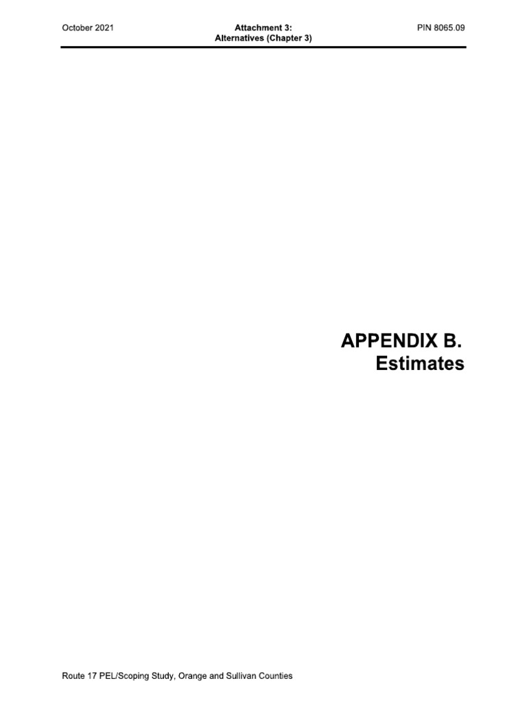 8065.09 PEL Report Final Attachment 3 Appendix B Estimates | PDF