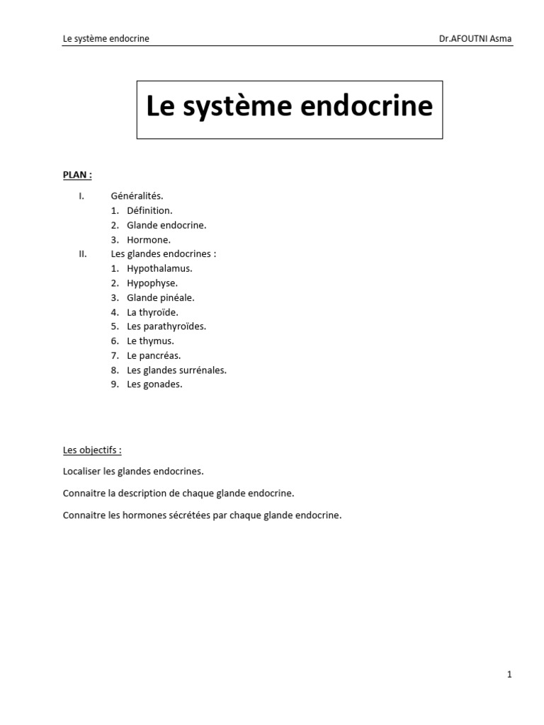 Comprendre le Système Endocrinien | PDF | Hypophyse | Système endocrinien