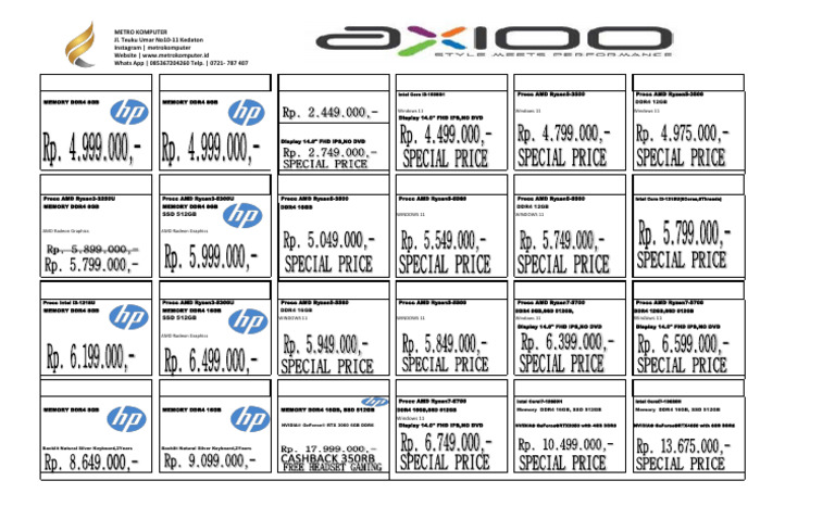 HP & Axioo | PDF