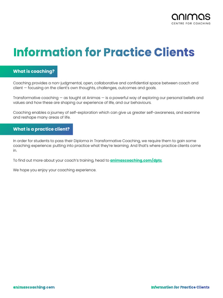 Information For Practice Clients | PDF