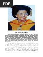 Legacy of Dr. Fe del Mundo | PDF | Philippines