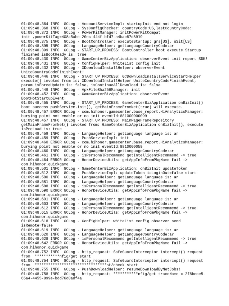 GameCenter Startup Process Log Analysis | PDF | Computer Data | Hypertext