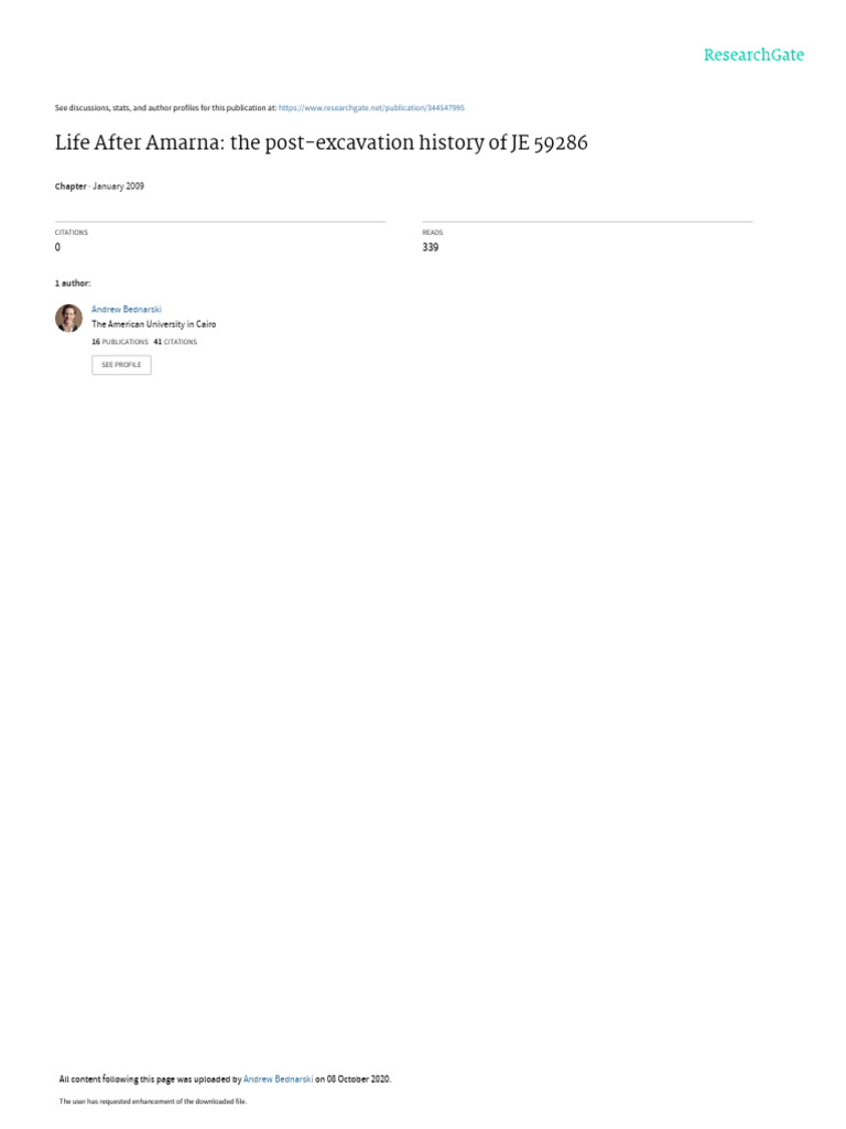 Life After Amarna The Post Excavation Hi | PDF | Akhenaten | Ancient Egypt