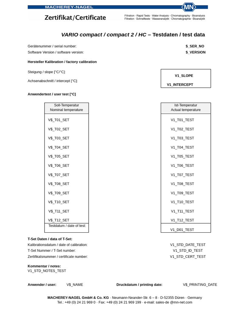 VC Test Report | PDF | Metrology