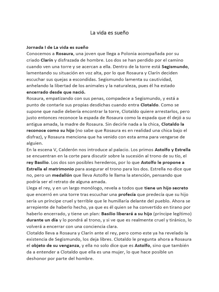 La Vida Es Sueño | PDF