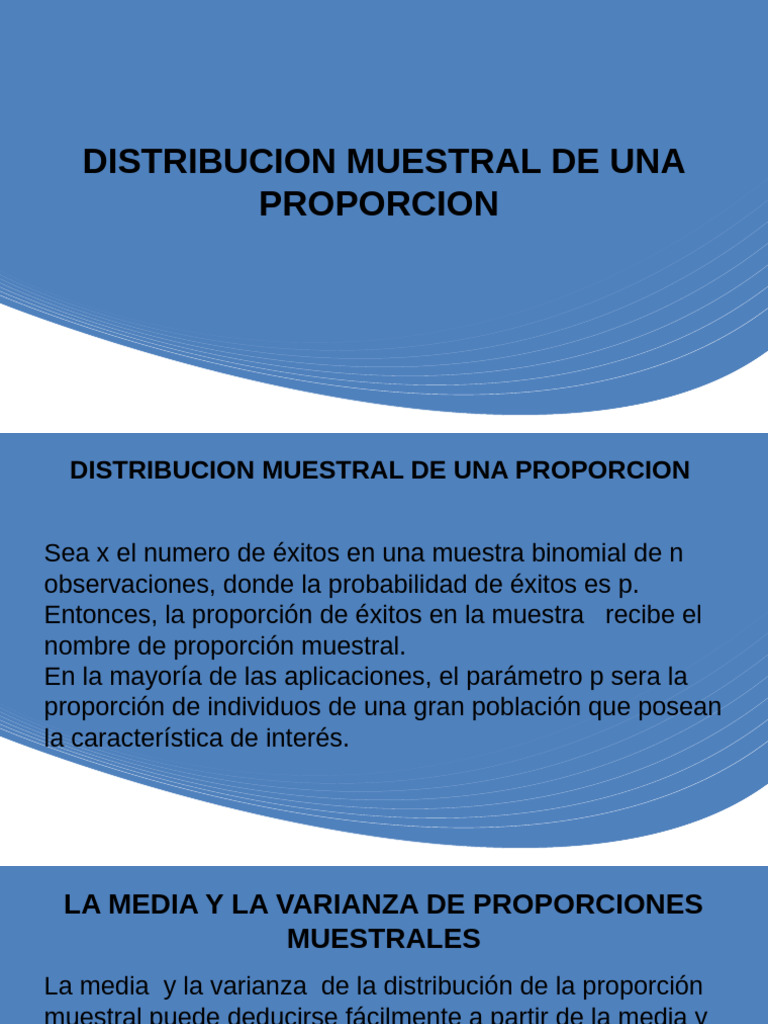 Distribucion Muestral para La Proporcion | PDF | Diferencia | Muestreo (Estadísticas)