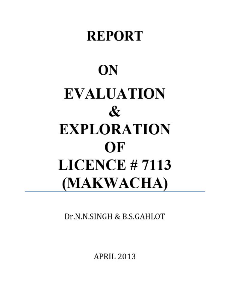 Exploration Scheme For Licence No 7113 | PDF