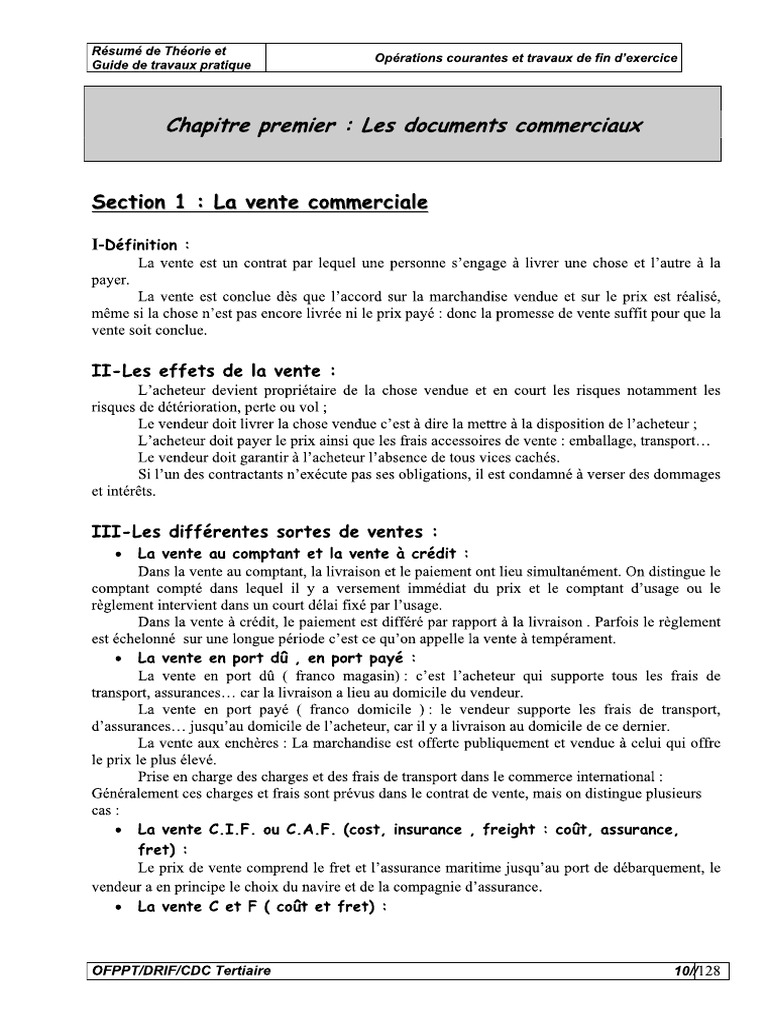 Les Documents Commerciaux | PDF