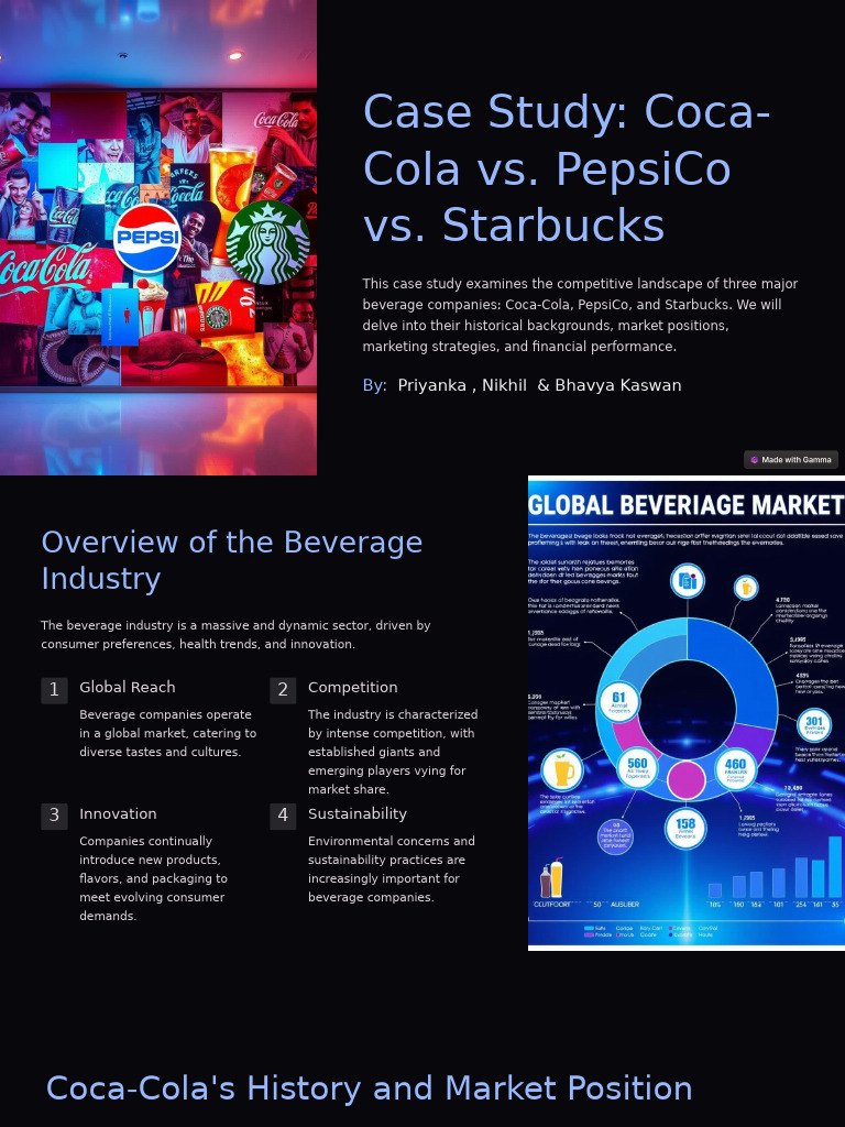 Case Study Coca Cola Vs PepsiCo Vs Starbucks | PDF | Pepsi Co | Brand